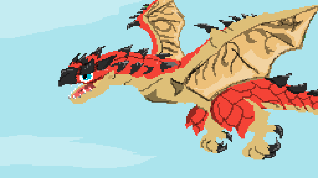 Pixilart - rathalos pixel art by Wolfskull13