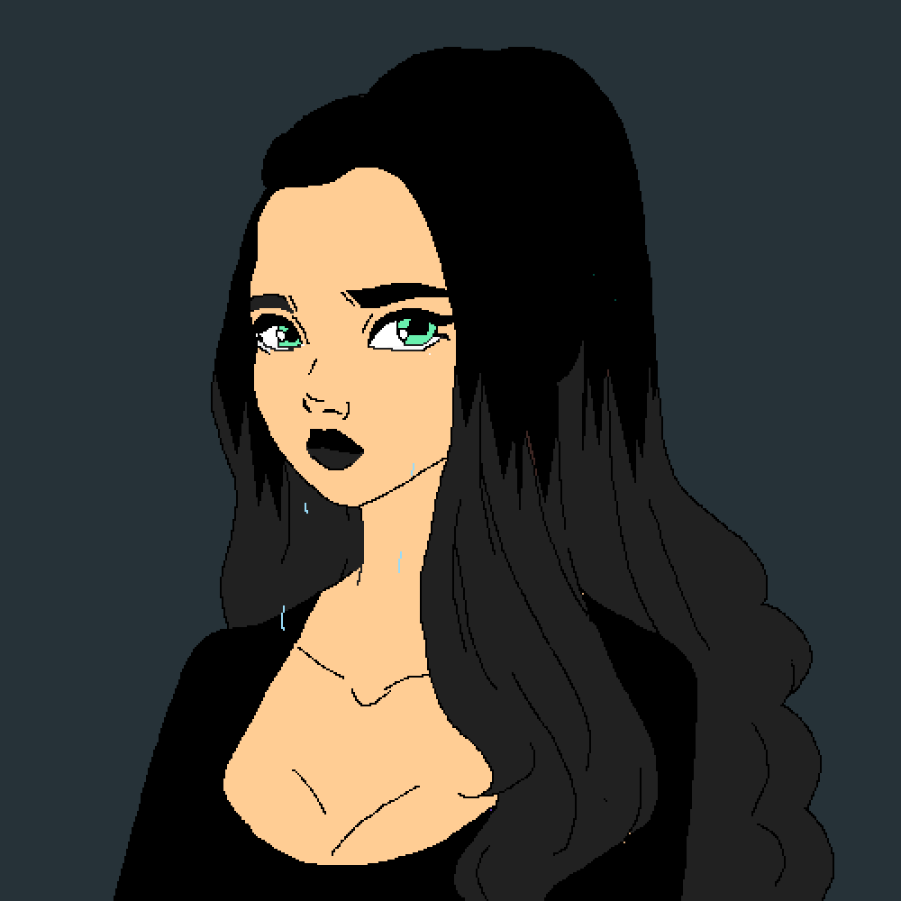 Pixilart - goth blue girl by creepy-kids