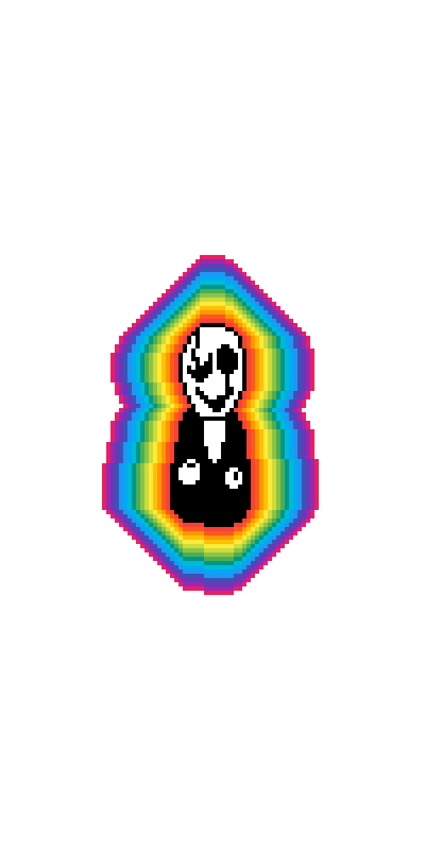 Pixilart - Gaster Radiates Rainbow power by Anonymous