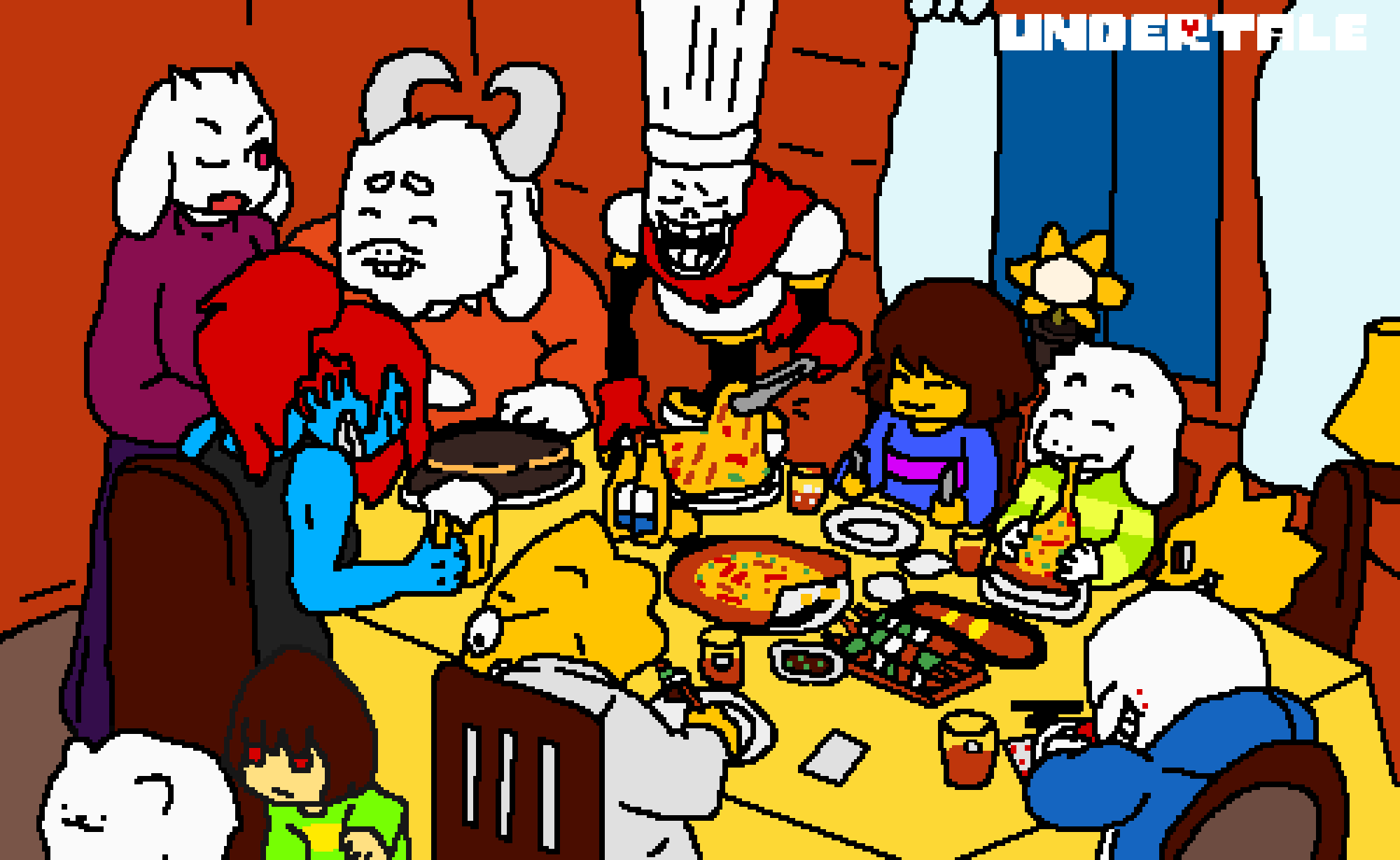Pixilart - Undertale Dinner by ThatPurplePlant