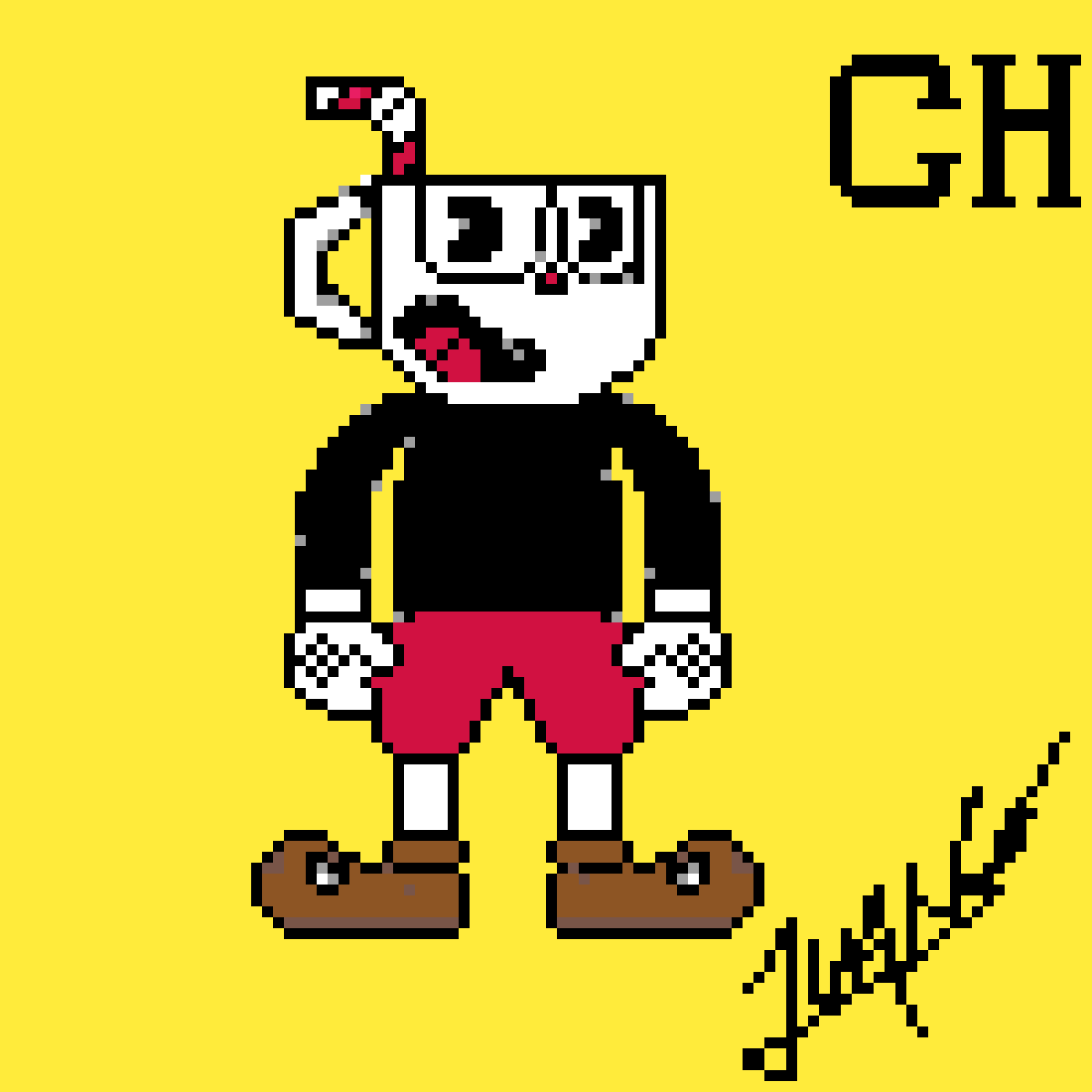 Editing Cuphead PIXEL ART []JUANMINERLYD[] - Free online pixel art ...