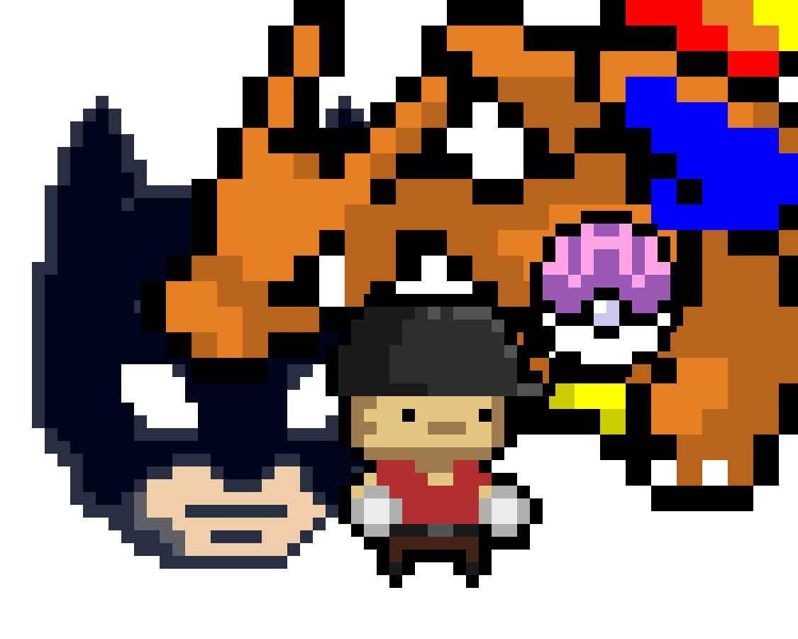 Pixilart - Charizard eating Batman and scout throwing a Master bal by ...