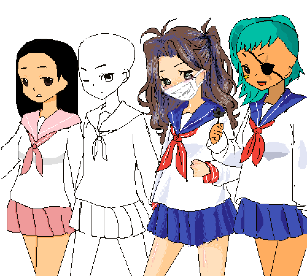 Pixilart - school girl collab by pastelspacecat