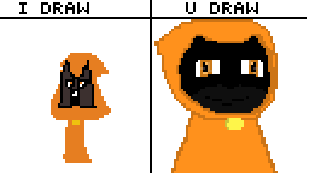 Pixilart - Orange Raven collab by HeadedHalf