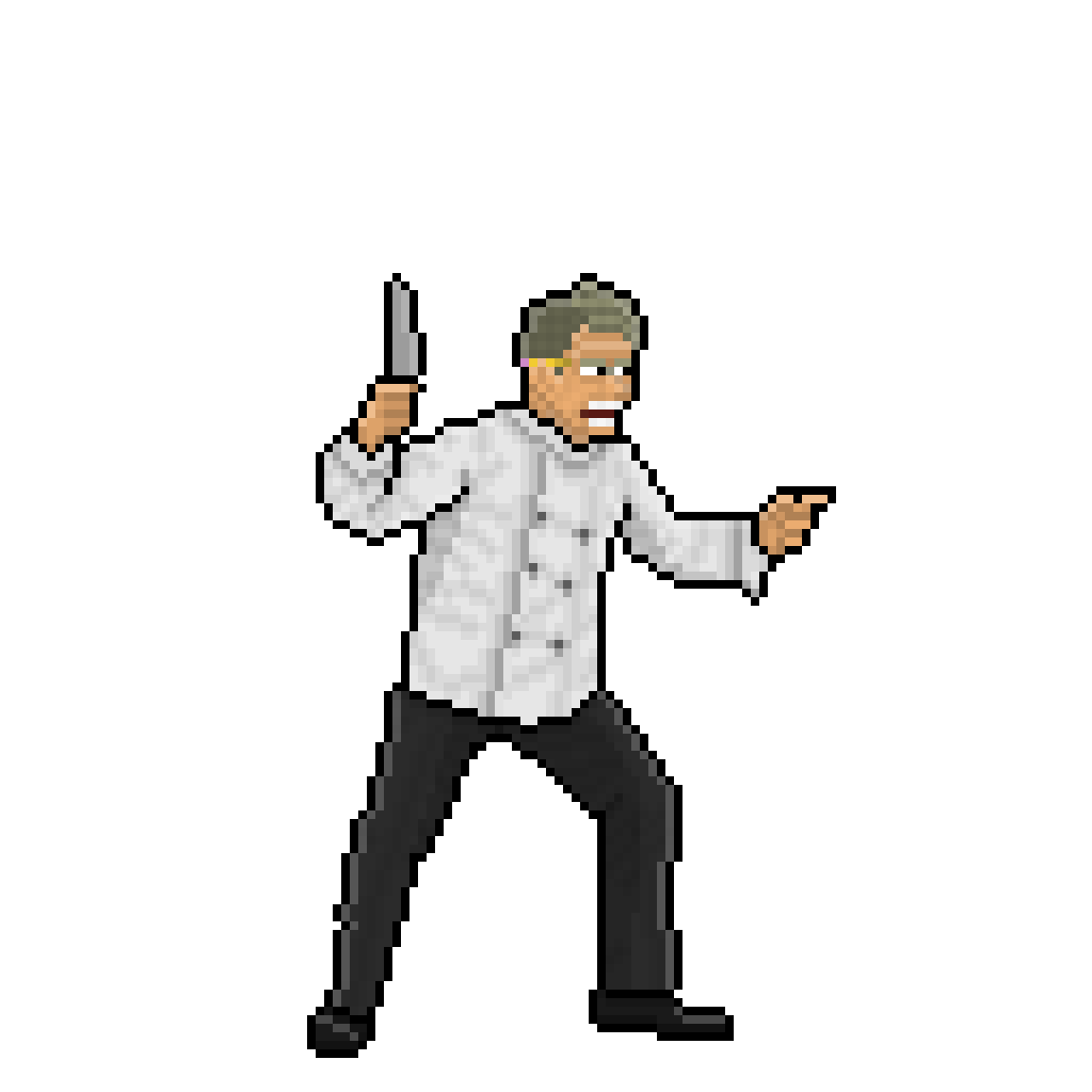 Pixilart - Gordon Ramsay Pixel Art by Kidkinobi