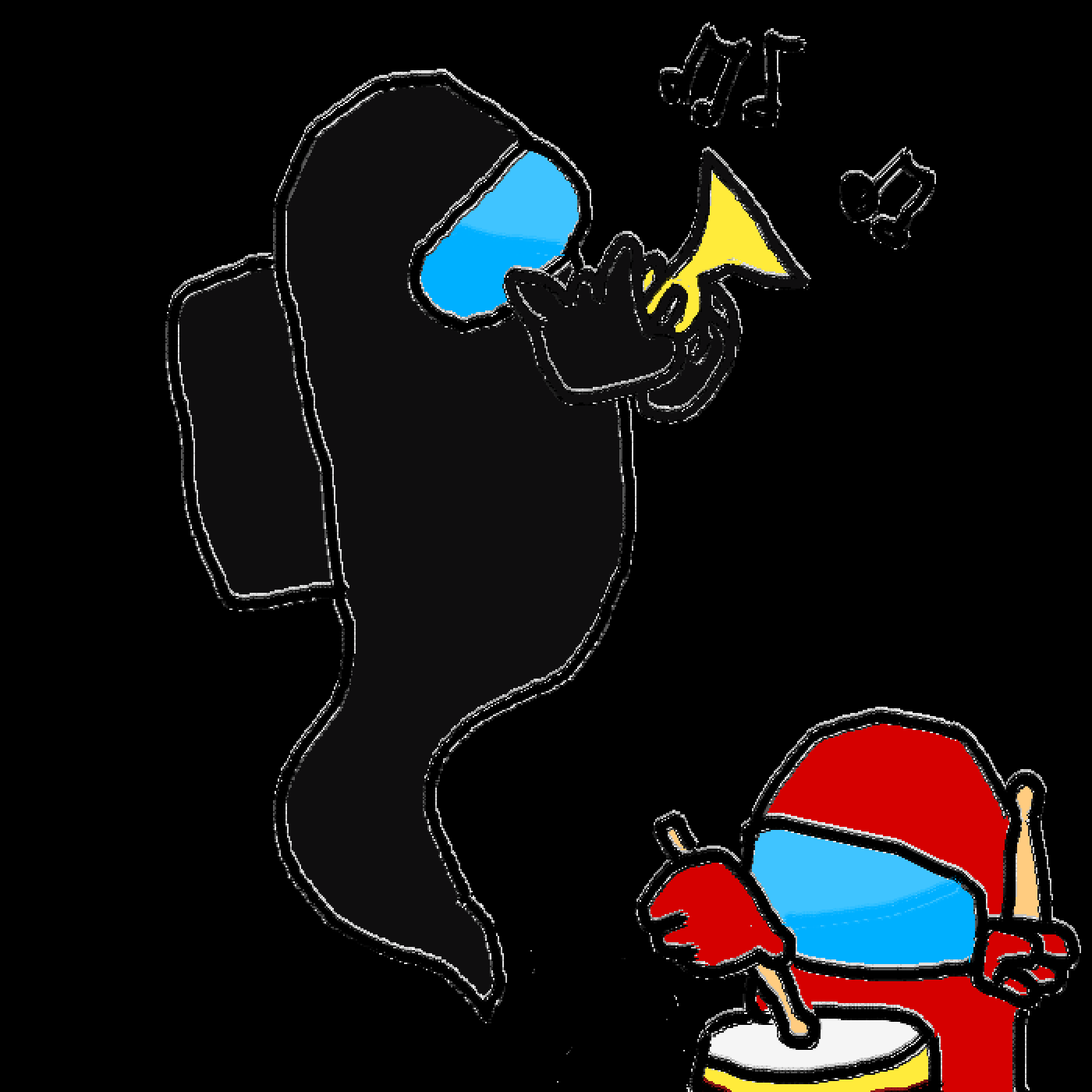 Pixilart - Ghost Band Among Us by A-FNF-A