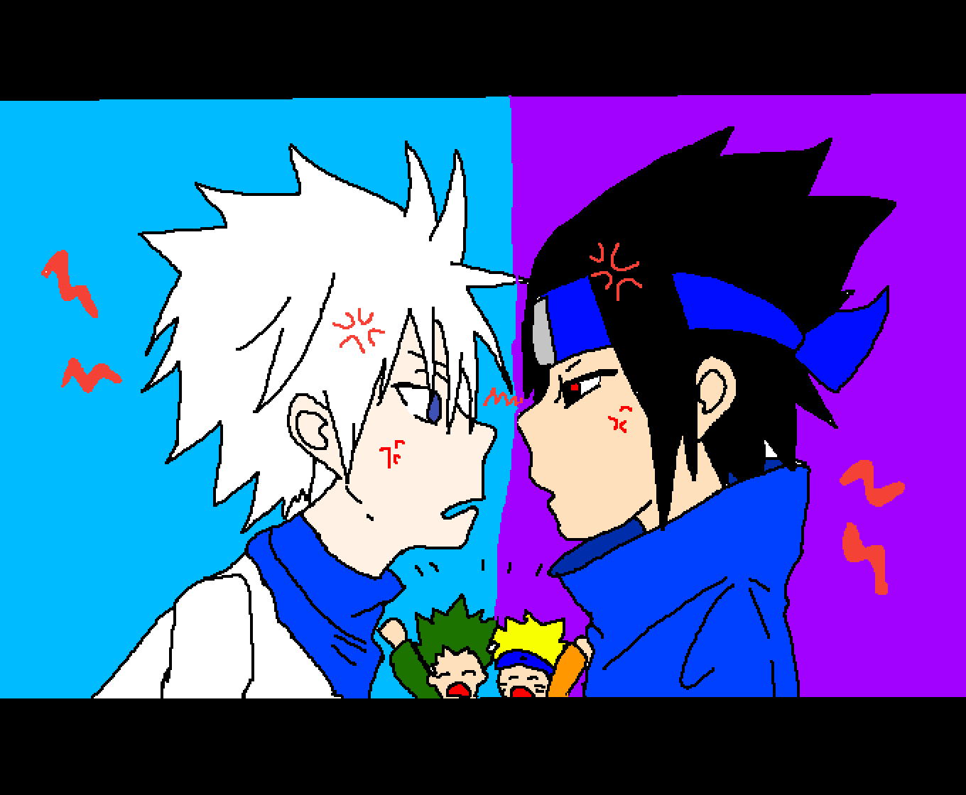 Pixilart - Killua and sasuke by Taymius