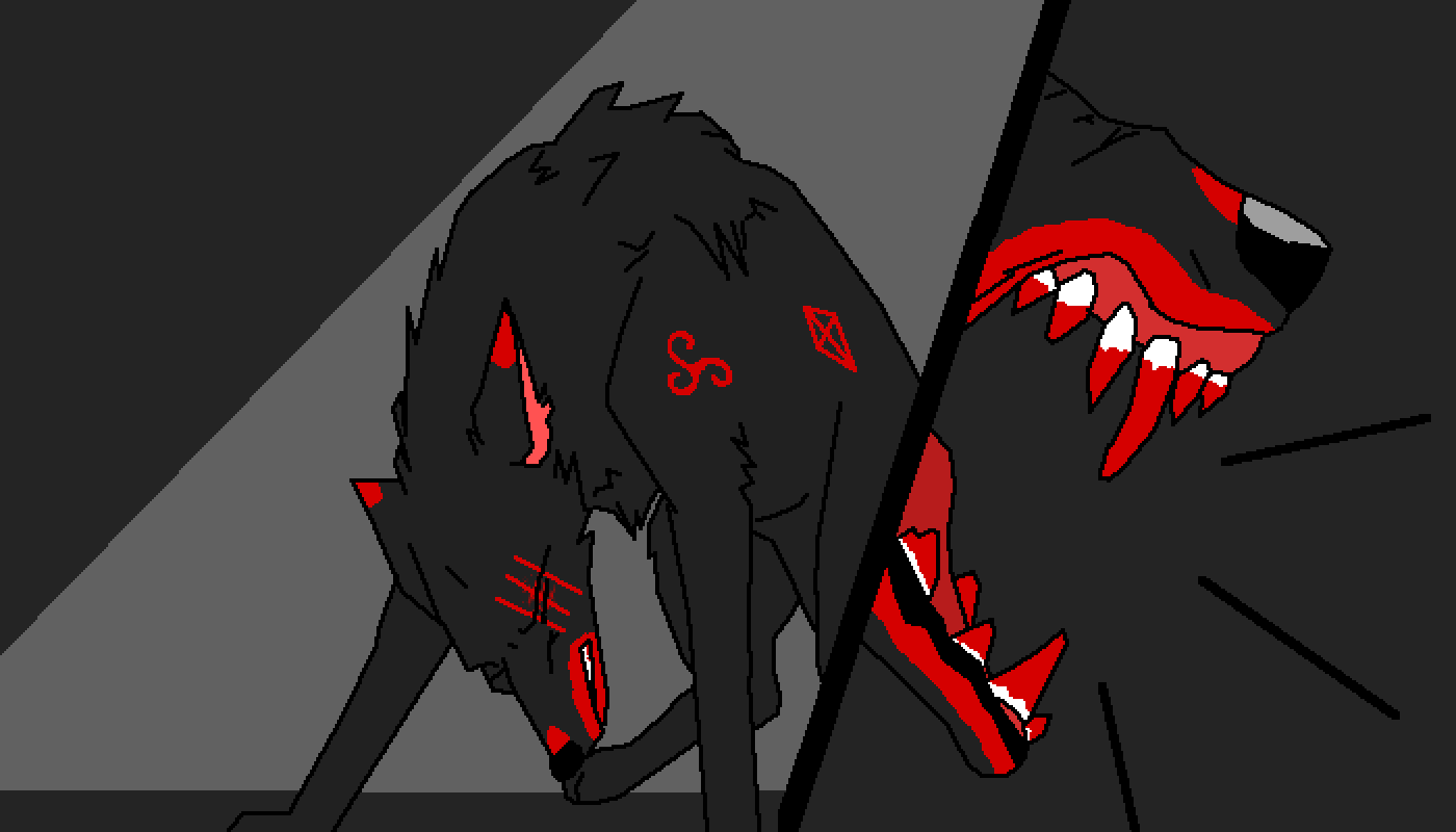 Bloody Wolf Drawing