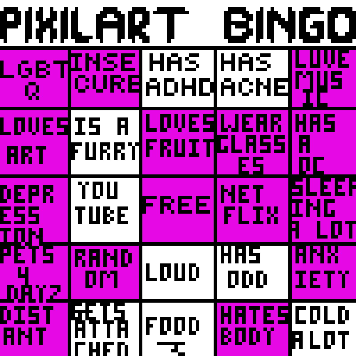 Editing bingo - Free online pixel art drawing tool - Pixilart