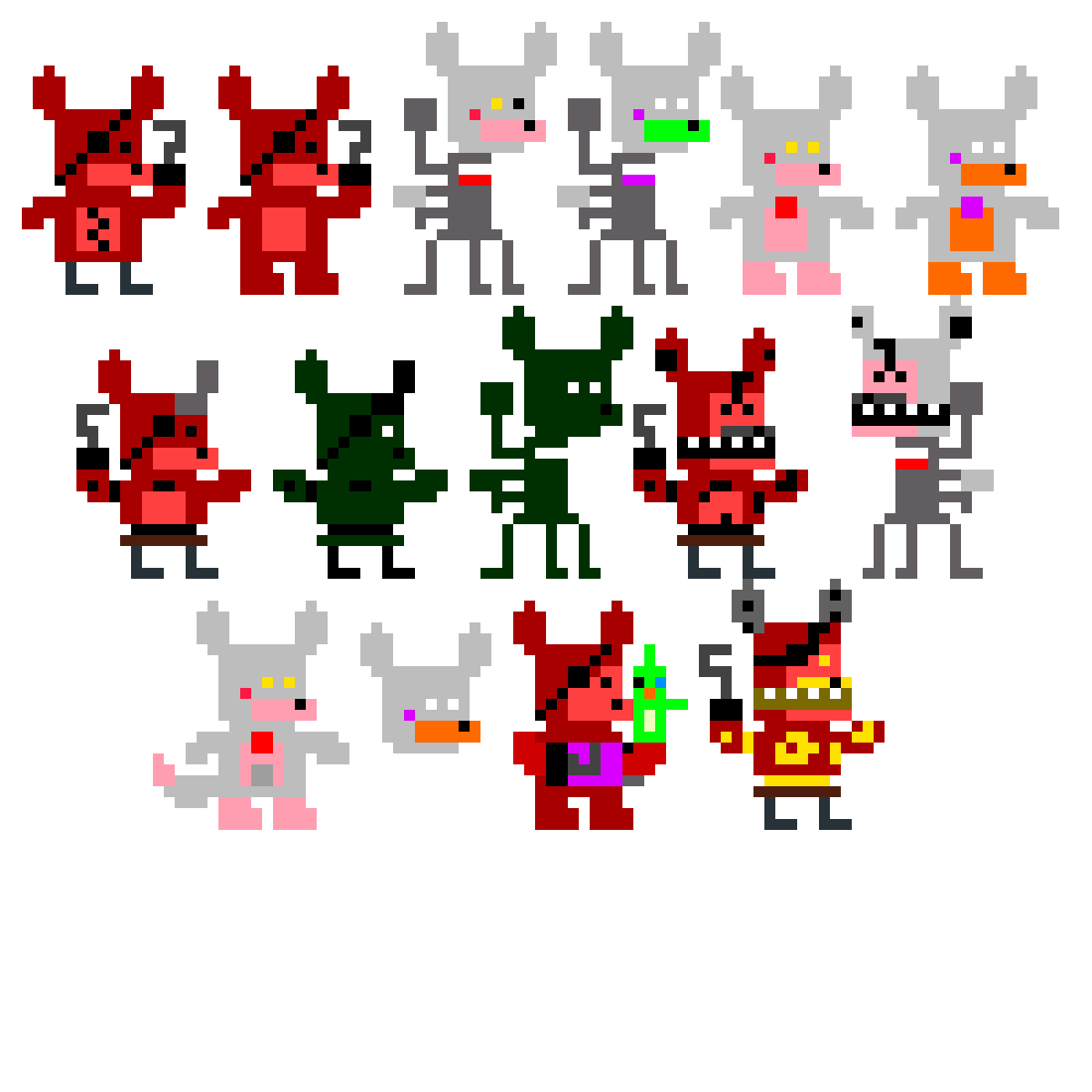 Pixilart - Foxy Sprites by Tangy-Tangerine