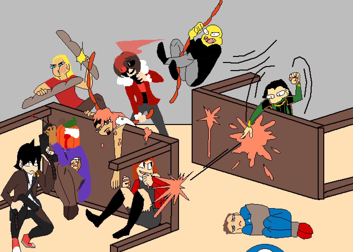 Pixilart - fight!! by alexgoat