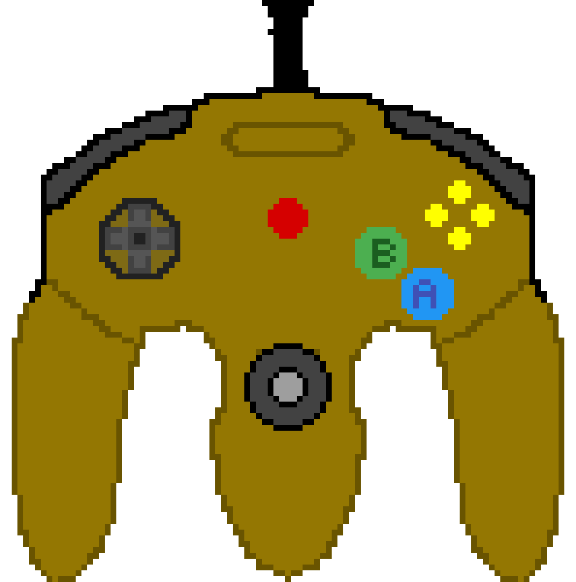 Pixilart - gold n64 controller by Fluckboy