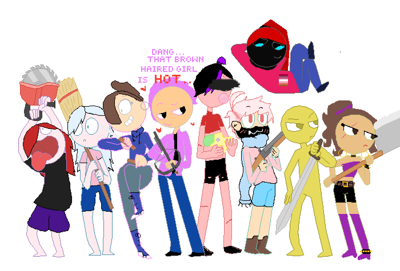 Editing me and my ocs - Free online pixel art drawing tool - Pixilart