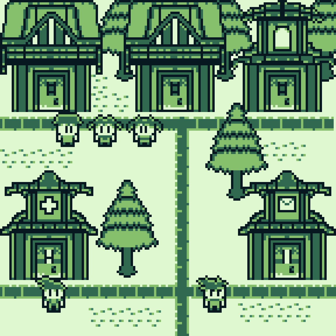Pixilart - gameboy town by dahomey