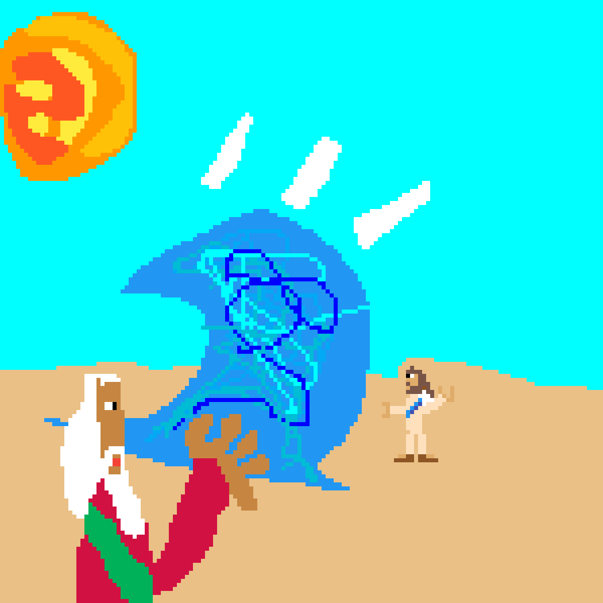 Editing Moses vs Jesus - Free online pixel art drawing tool - Pixilart