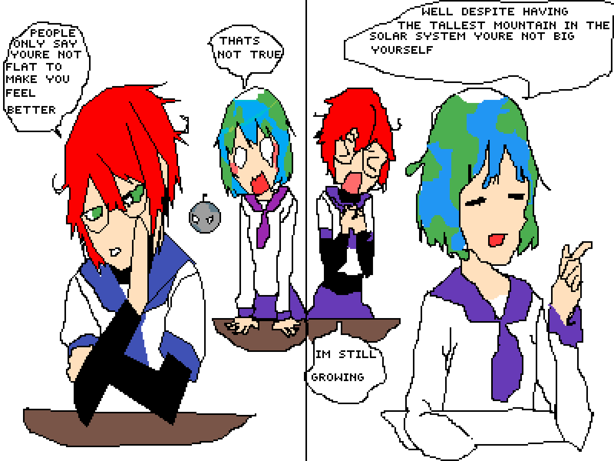 Pixilart - mars chan and earth chan by yoshida