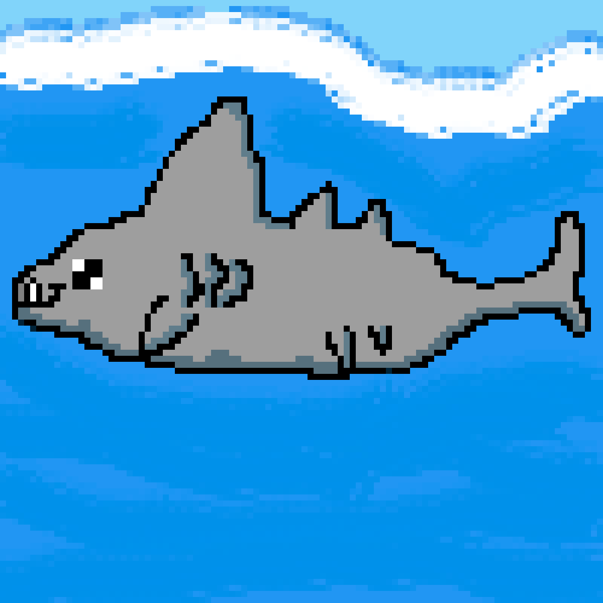 Pixilart - Shark in the ocean by Mystery-theWolf