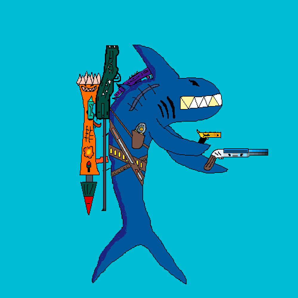 Pixilart - Great Gun Shark Sketch (with all weapons) QFTS Boss Sp by ...