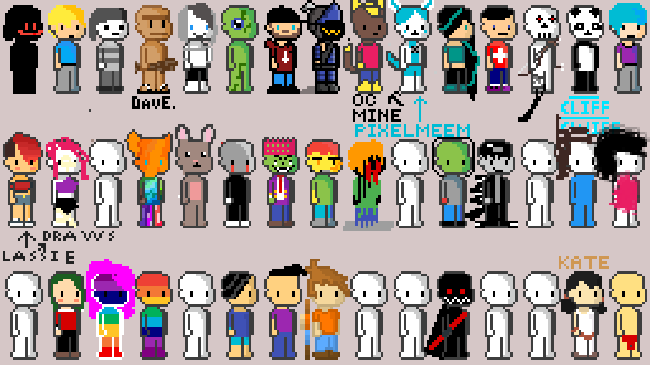 Editing Characters Collab - Free online pixel art drawing tool - Pixilart
