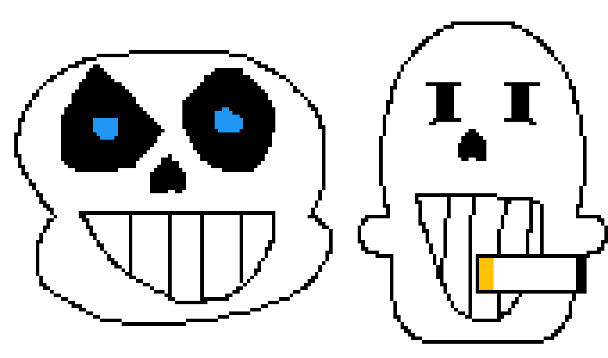 Pixilart - US Papyrus and Sans front view by RupertTheBeast
