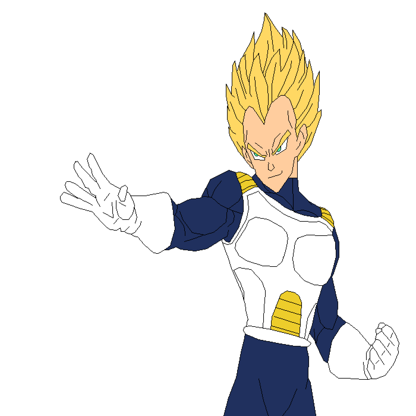 Pixilart - Vegeta (Collab 3/3) by Rezok