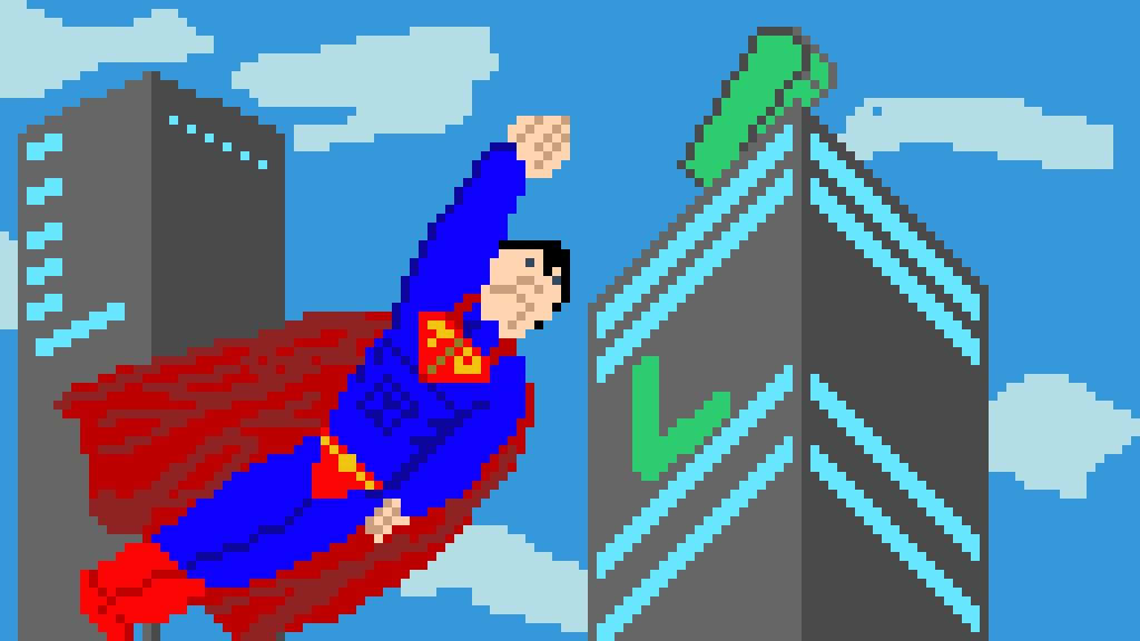 Pixilart - Superman takes flight! by coltpythonator