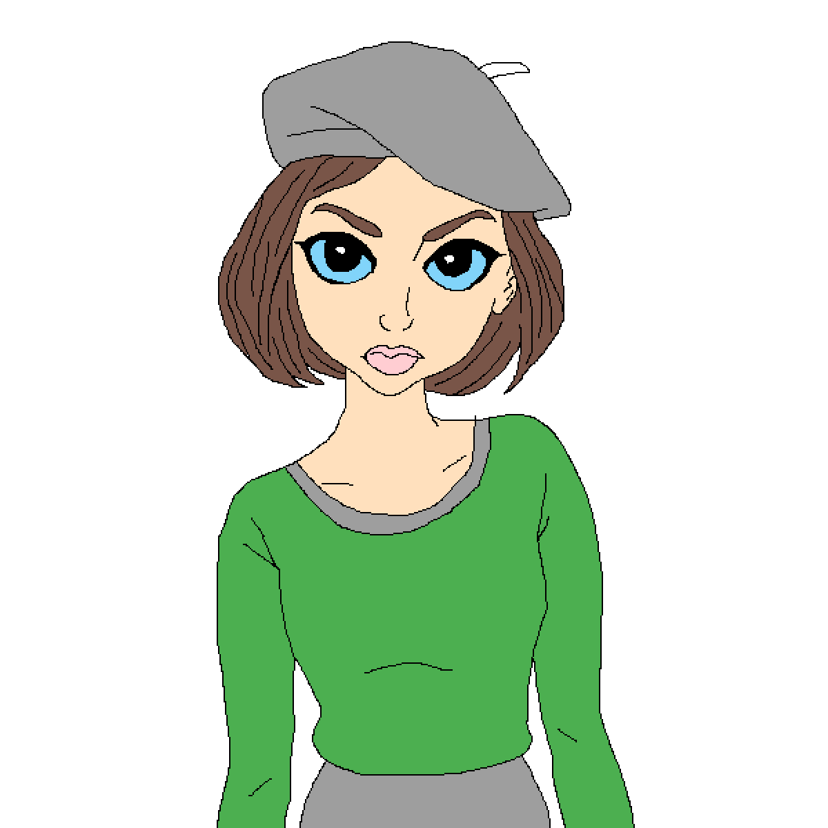 Editing girl with beret - Free online pixel art drawing tool - Pixilart