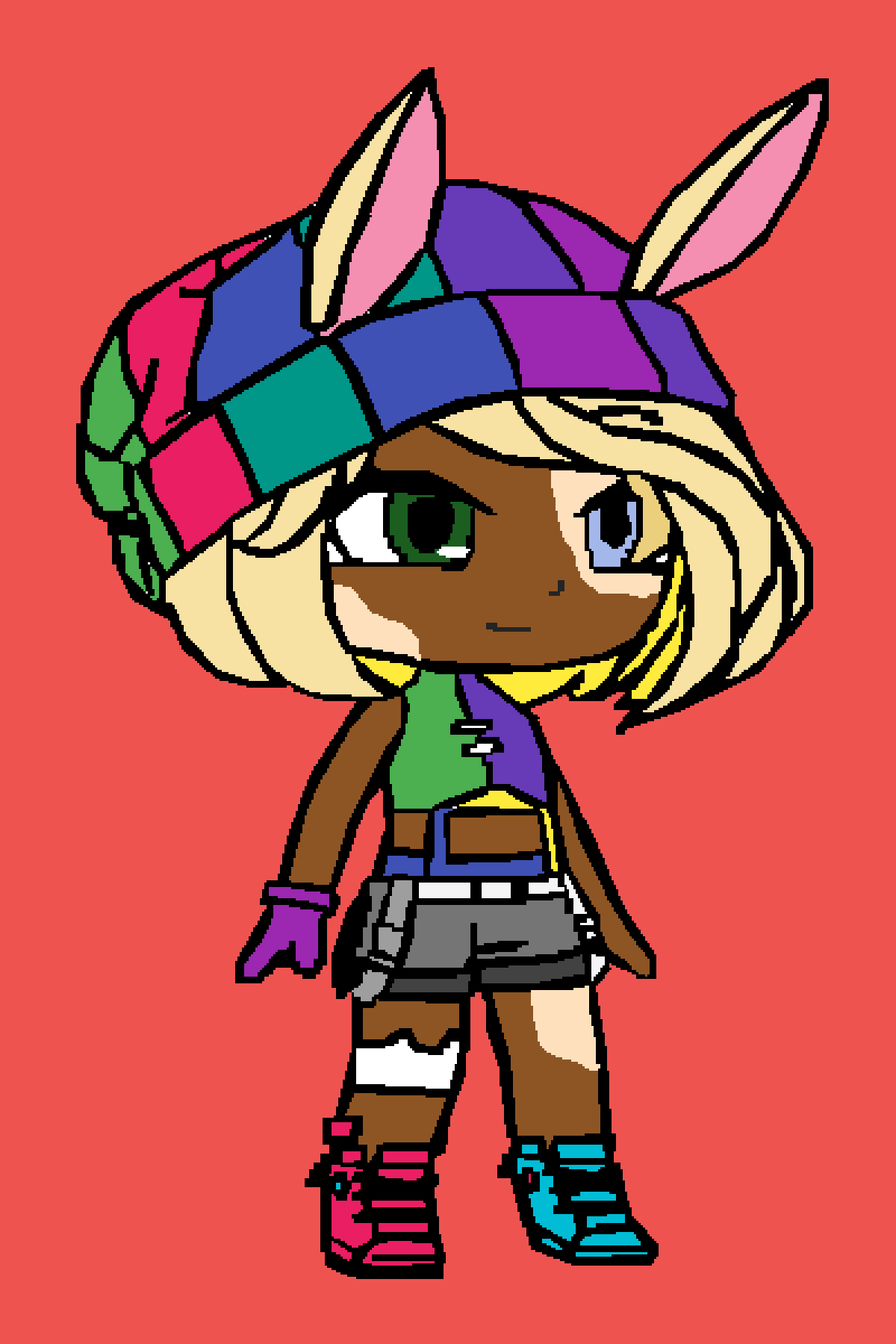 Editing Colorful gacha girl - Free online pixel art drawing tool - Pixilart