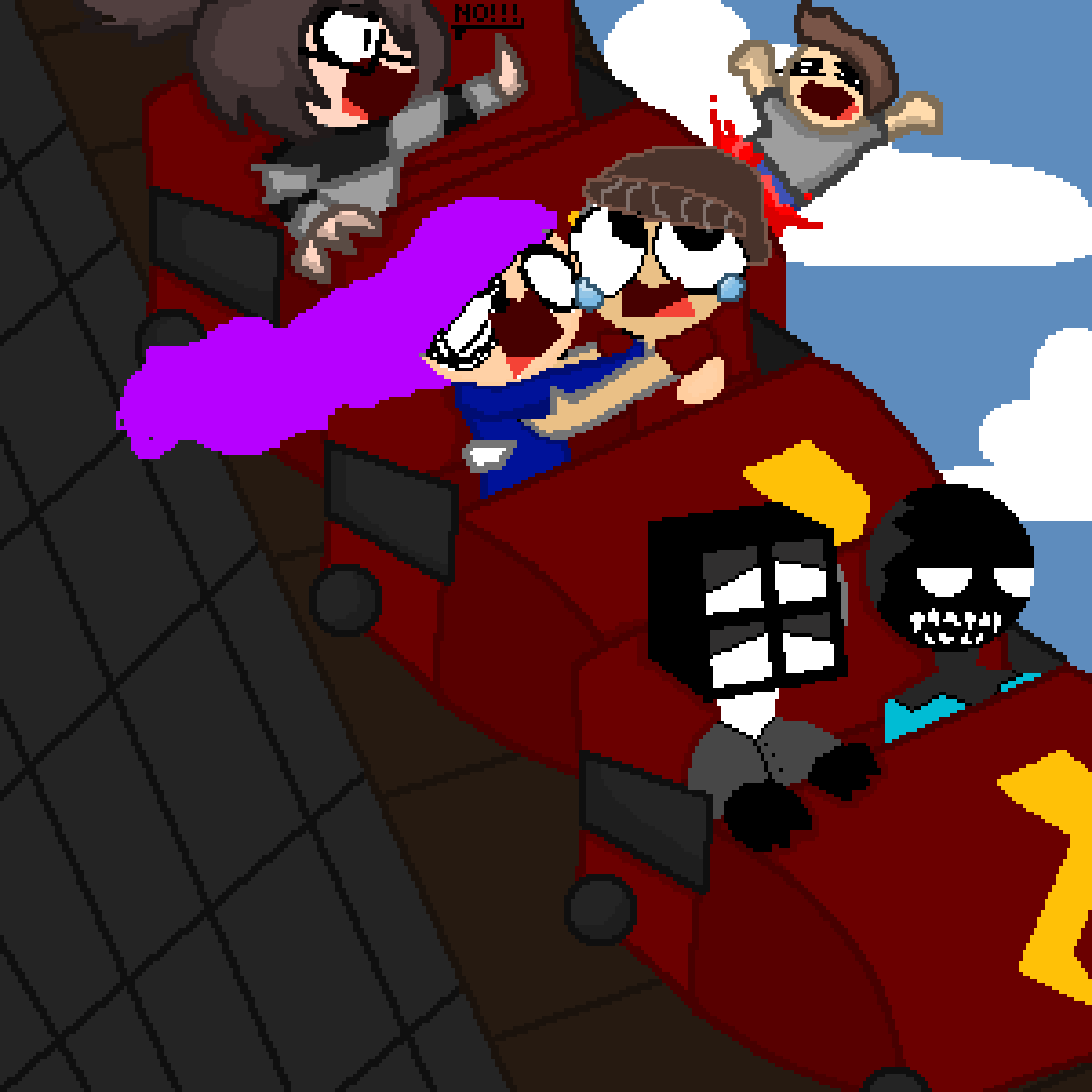 Pixilart - roller coaster diisaster by kingnoble
