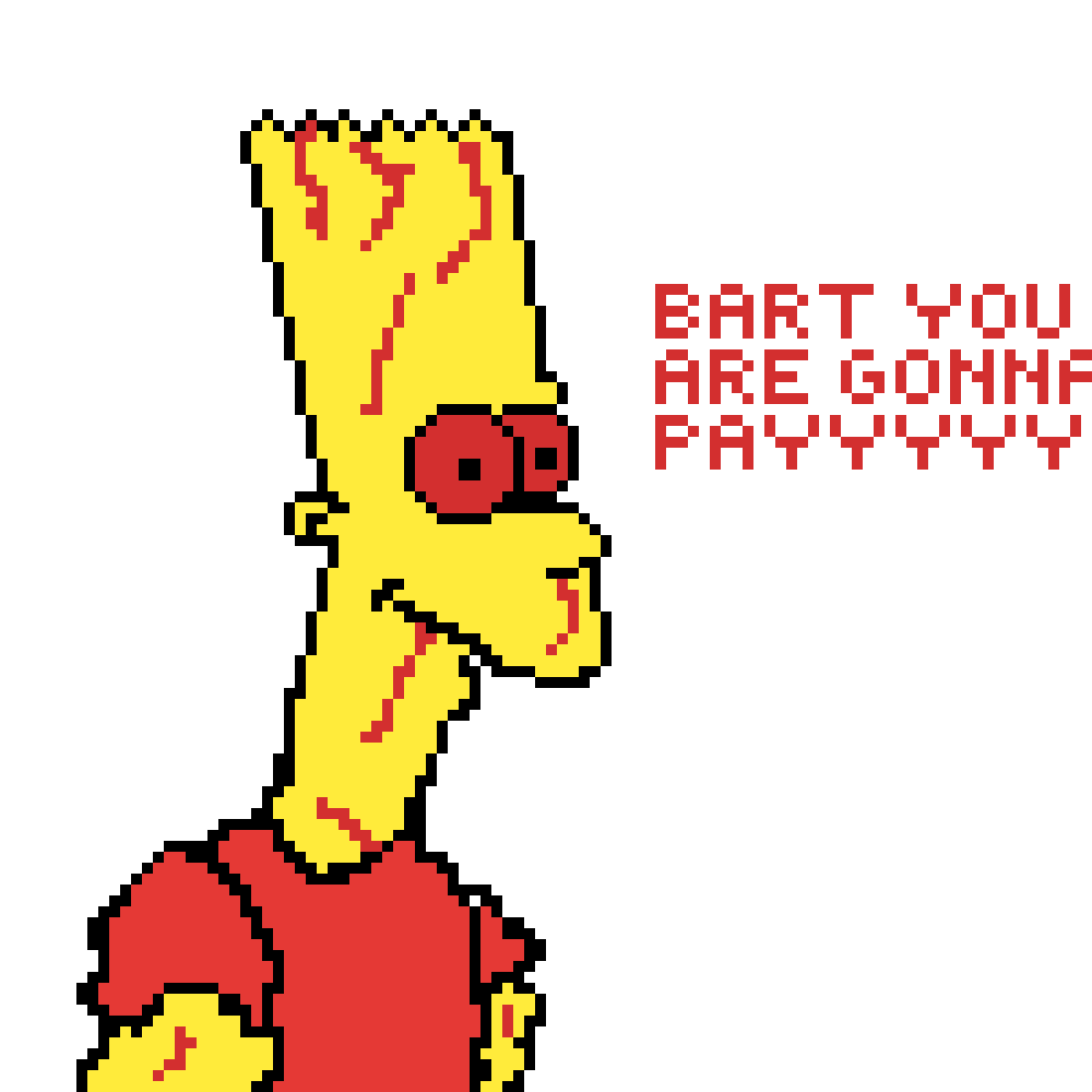 Editing evil bart simpson - Free online pixel art drawing tool - Pixilart