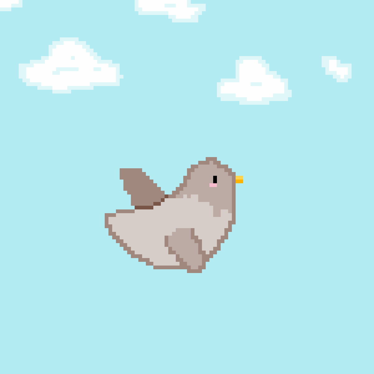 Pixilart - fat little bird flies by Brontosaurus