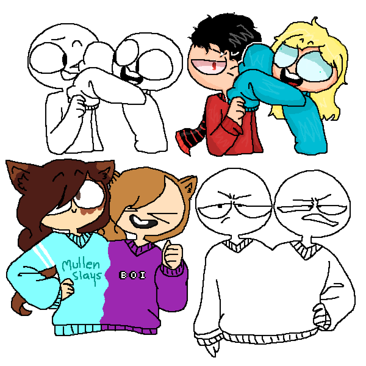 Editing Angie and Ash human form - Free online pixel art drawing tool ...