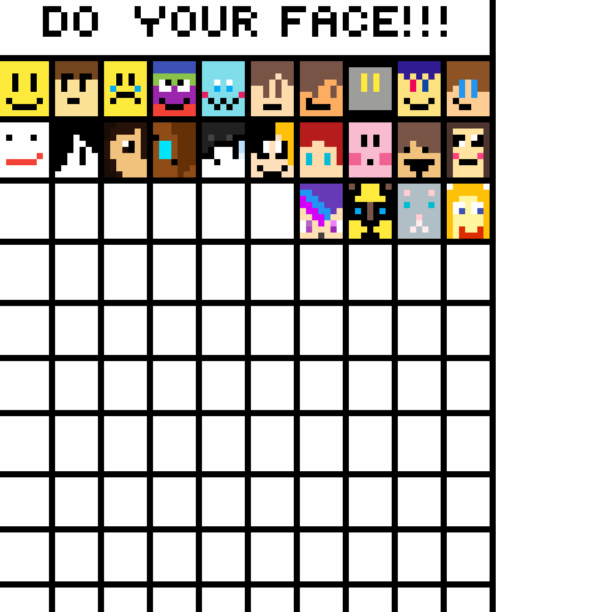 Editing DO YOUR FACE!!! - Free online pixel art drawing tool - Pixilart