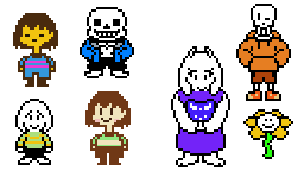 Editing undertale characters i could find - Free online pixel art ...