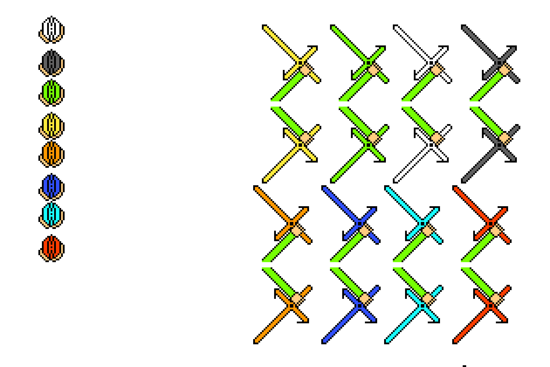 Pixilart - coloured swords by 0gamer2000