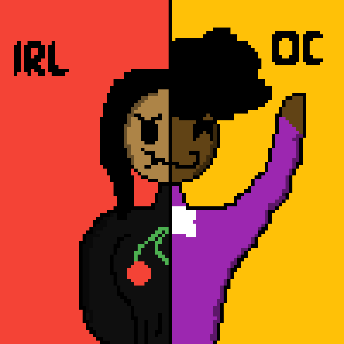 Pixilart - IRL vs OC- who looks better?! by Dove