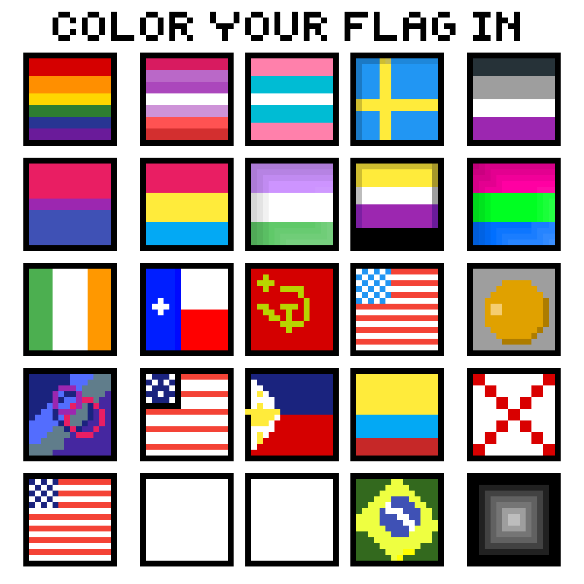 Editing COLOR YOUR FLAG - Free online pixel art drawing tool - Pixilart