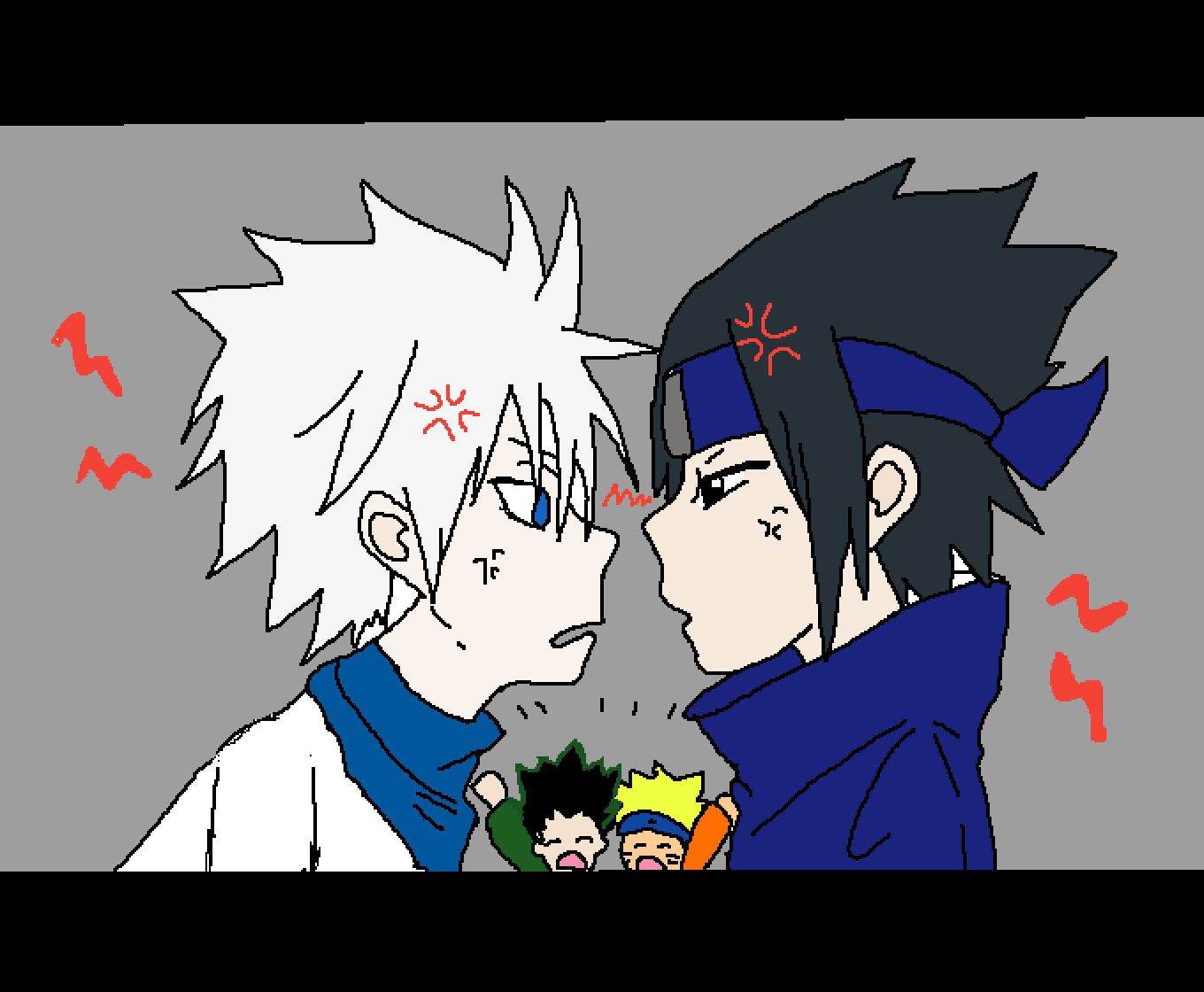 Pixilart - Sasuke Vs Killua by TheAdeptusXiao