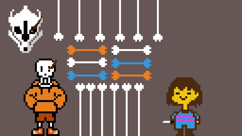 Pixilart - US!papyrus vs US!frisk by sans-skele-ton