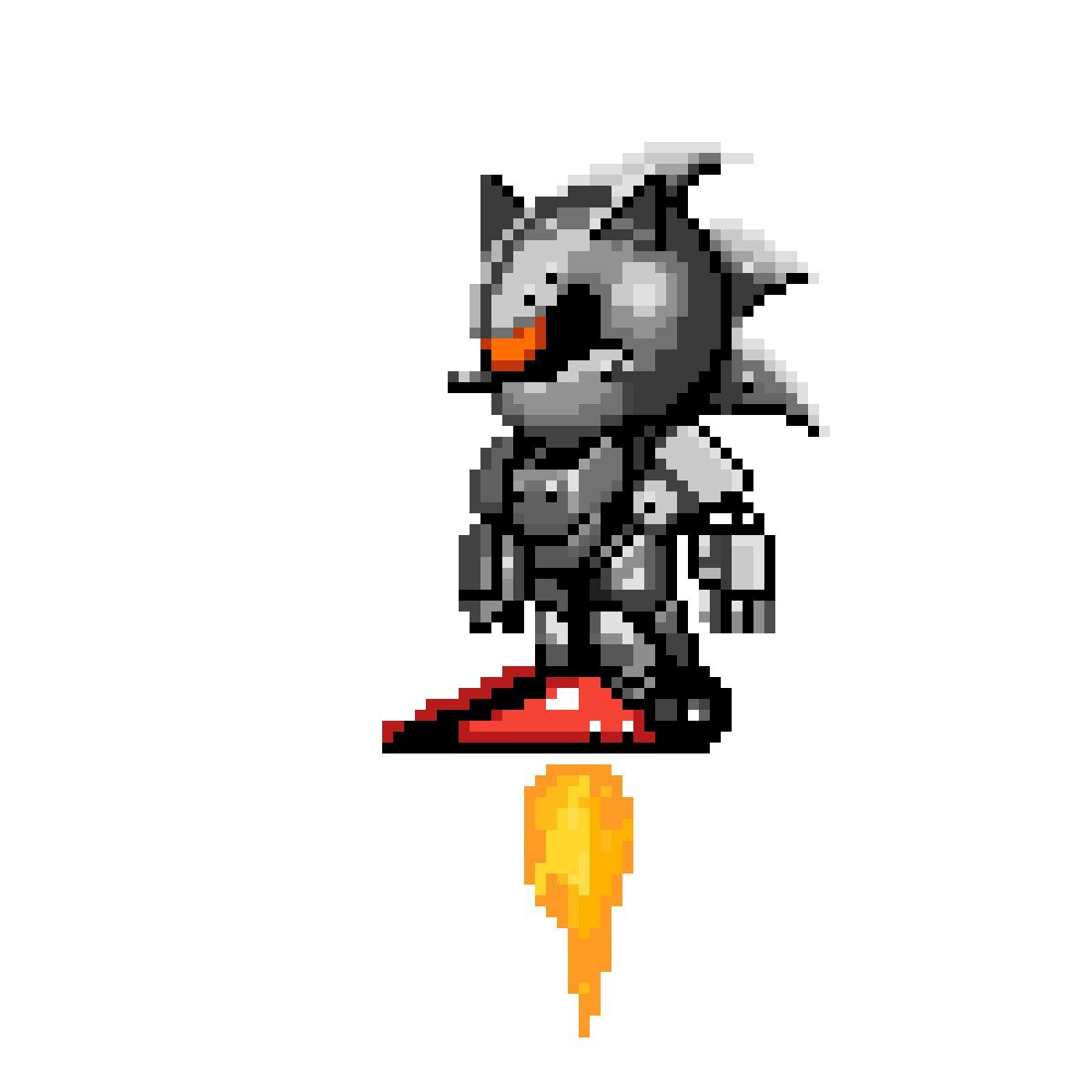 Pixilart - Silver Metal Sonic by blue-blue