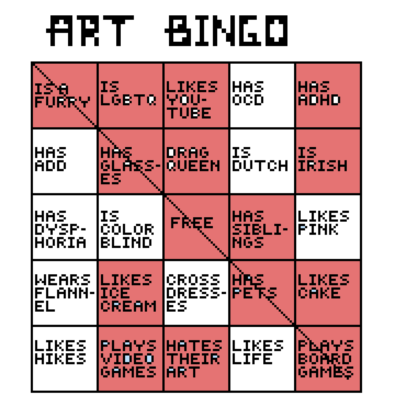 Editing Bingo - Free online pixel art drawing tool - Pixilart