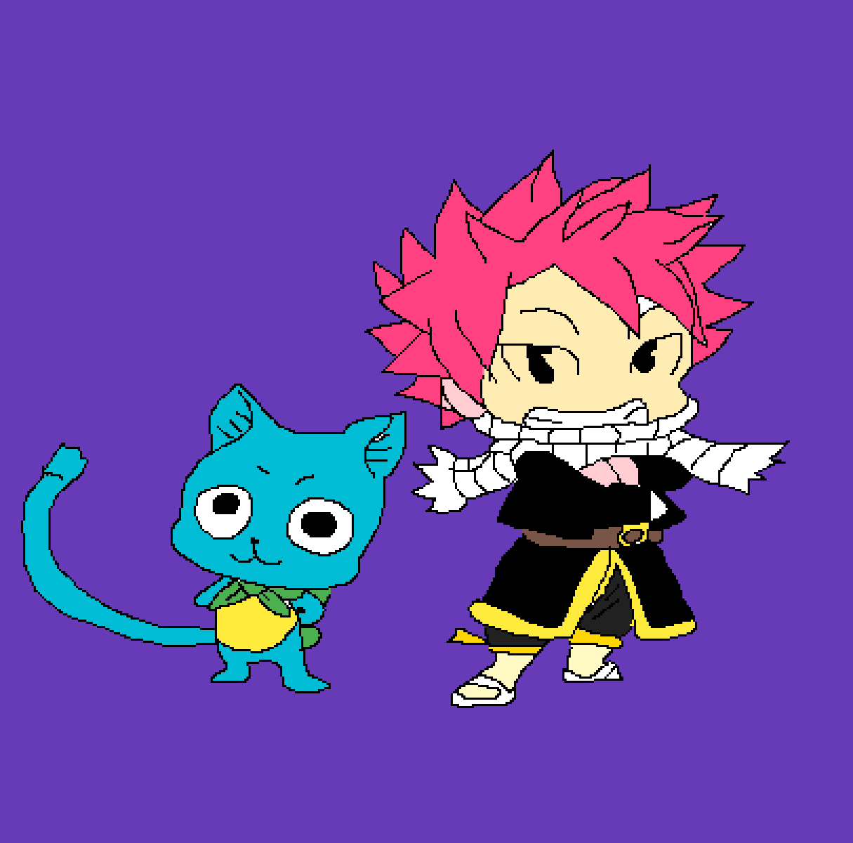 Pixilart - Happy and Natsu by Shadow-Logan