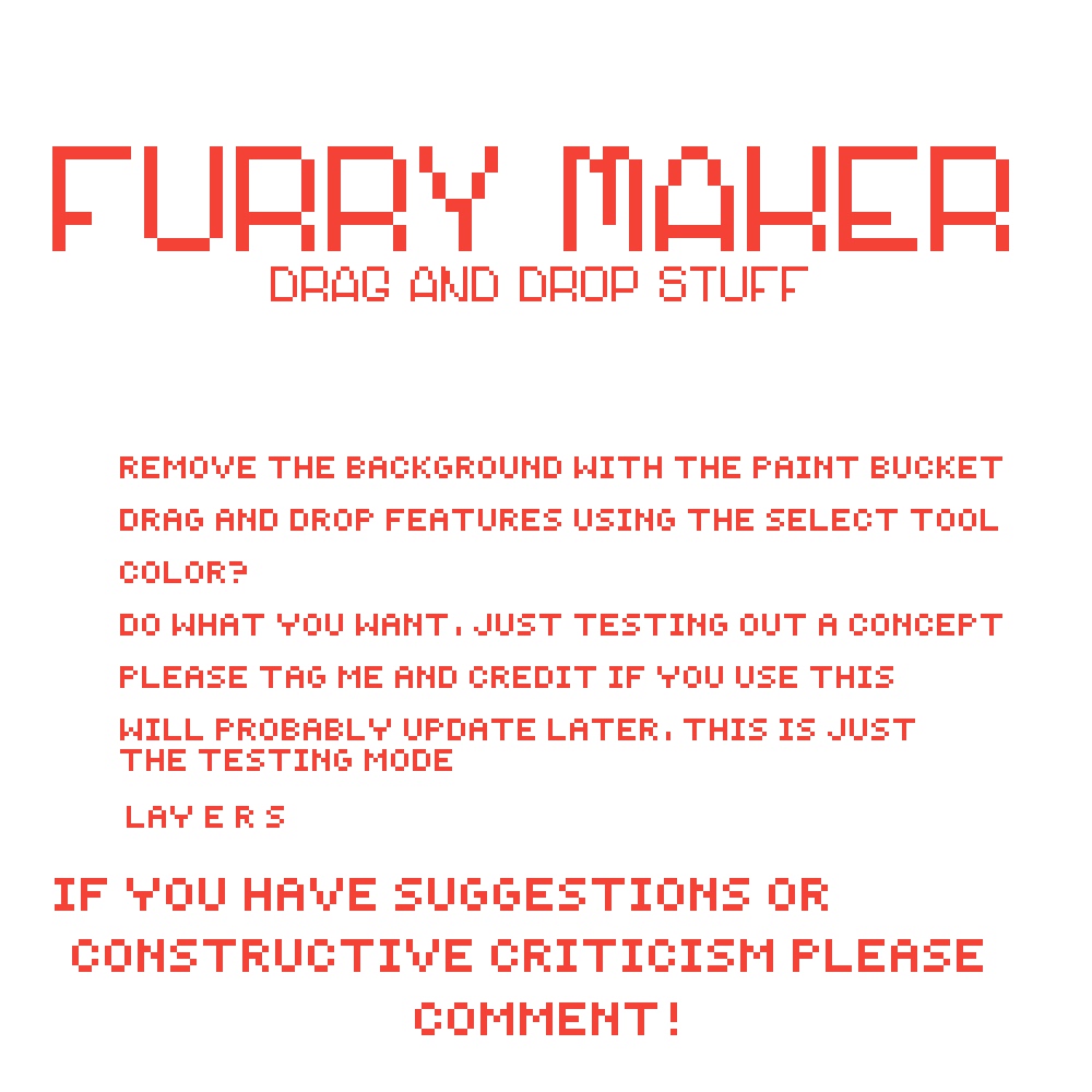 Editing Furry Maker (Beta) - Free online pixel art drawing tool - Pixilart