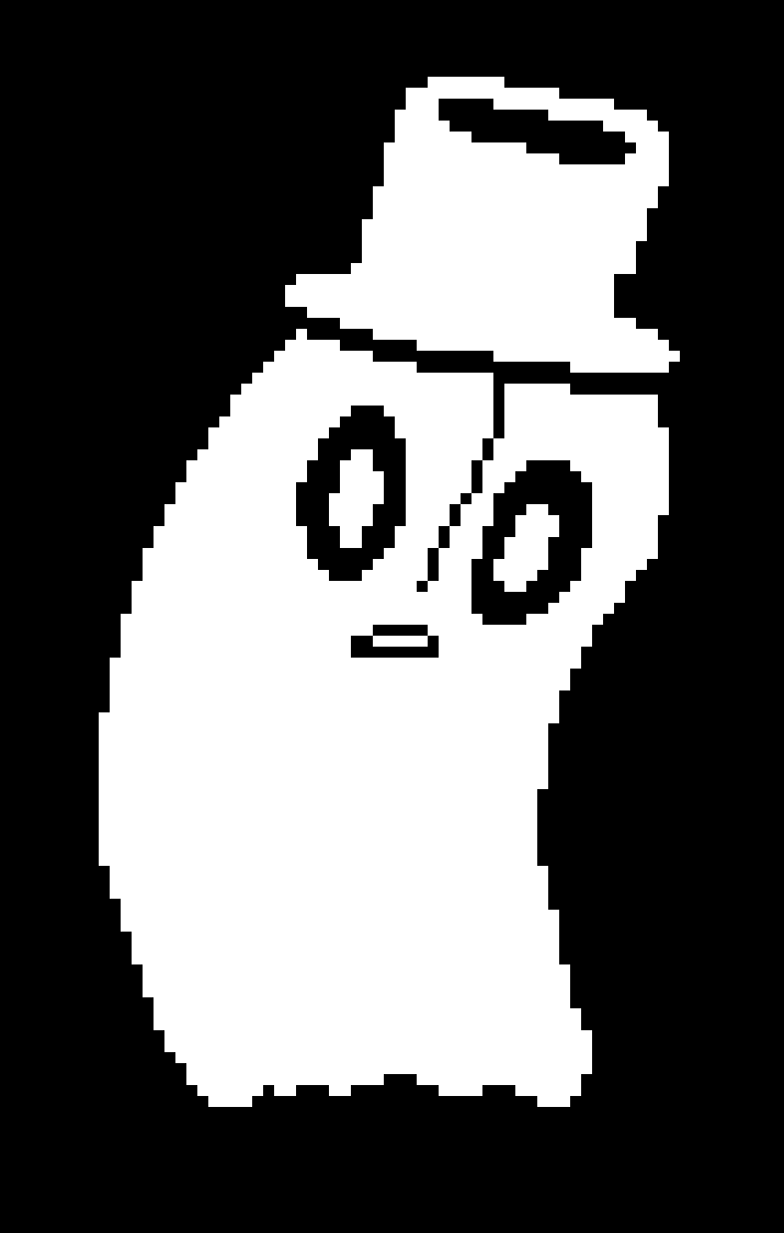 Pixilart - Napstablook Dapper Blook (No Color...?) by Pekkuh