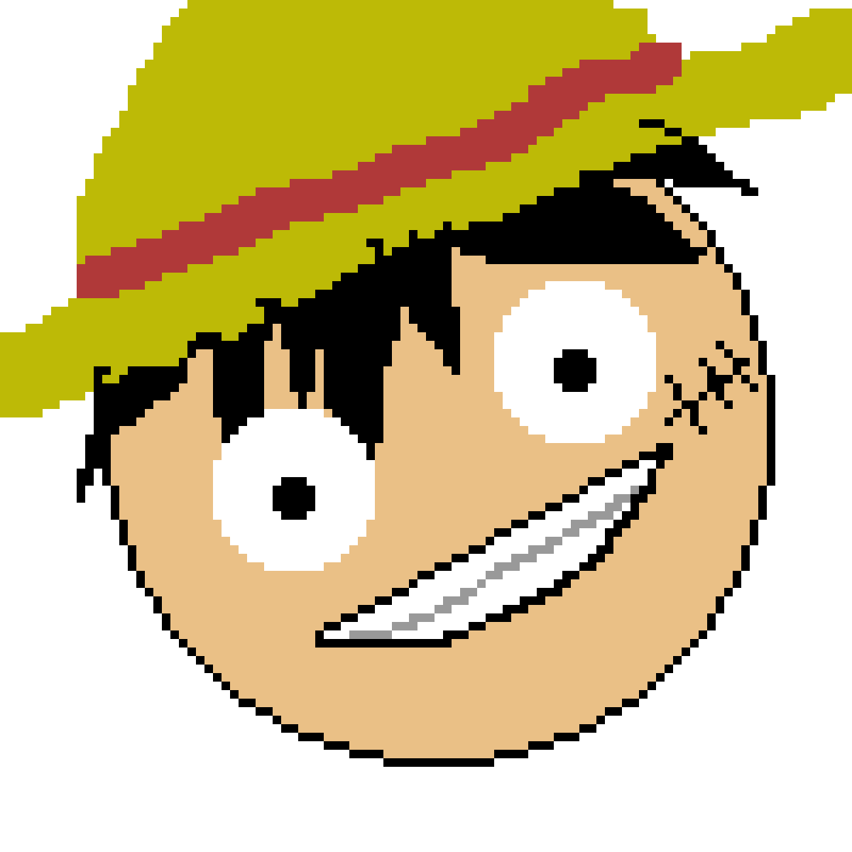 Pixilart - Monkey D. Luffy by 8-BIT-King