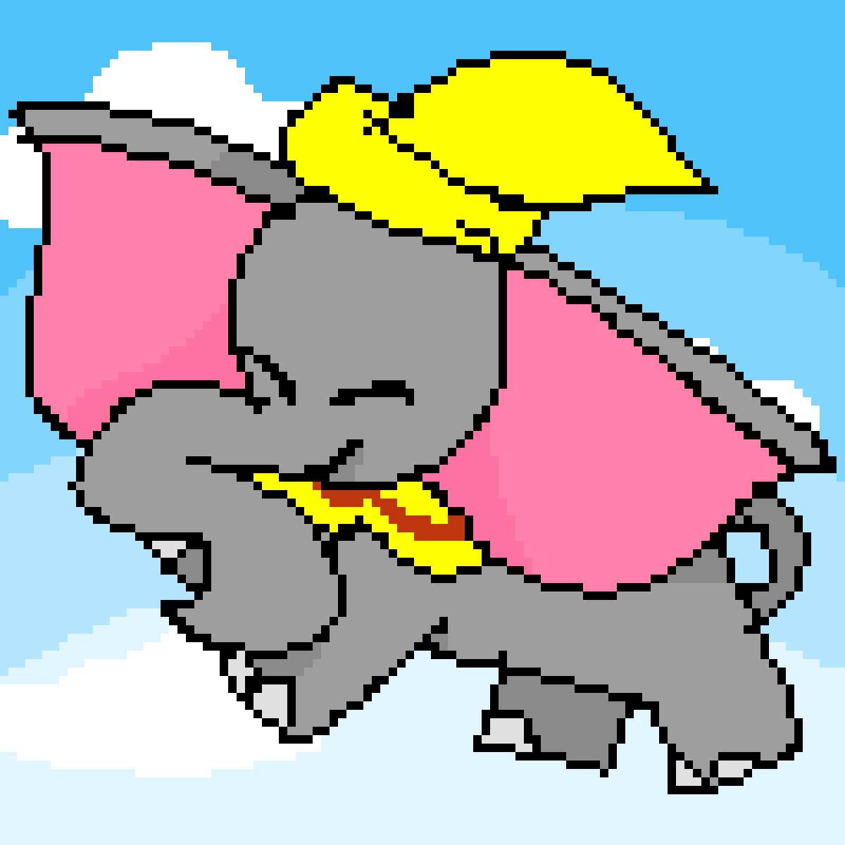 Pixilart - Dumbo the flying elephant by Thatonerandom