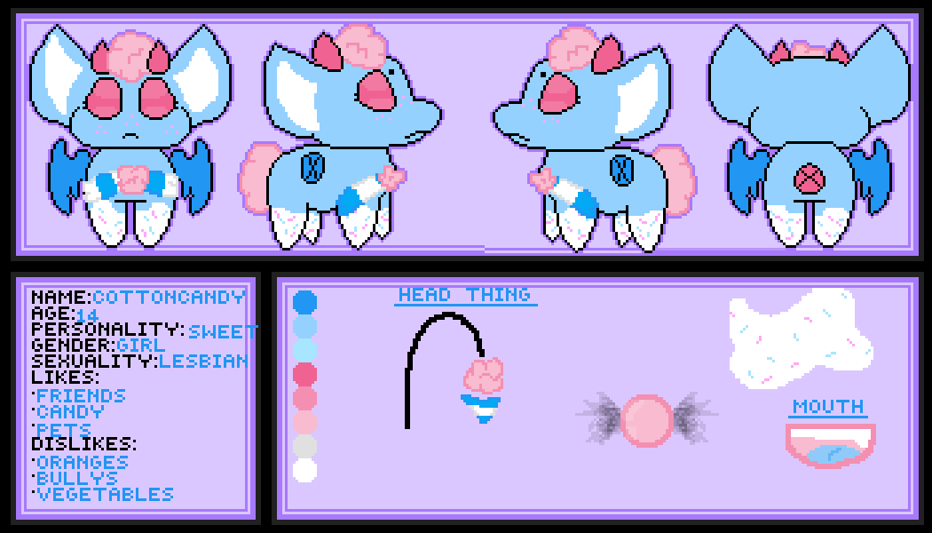 Pixilart - Cotton-Candy ref sheet by Mellowet