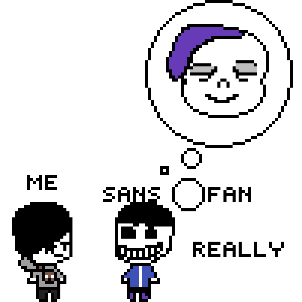Pixilart - me and sans fangirl by gamercraft