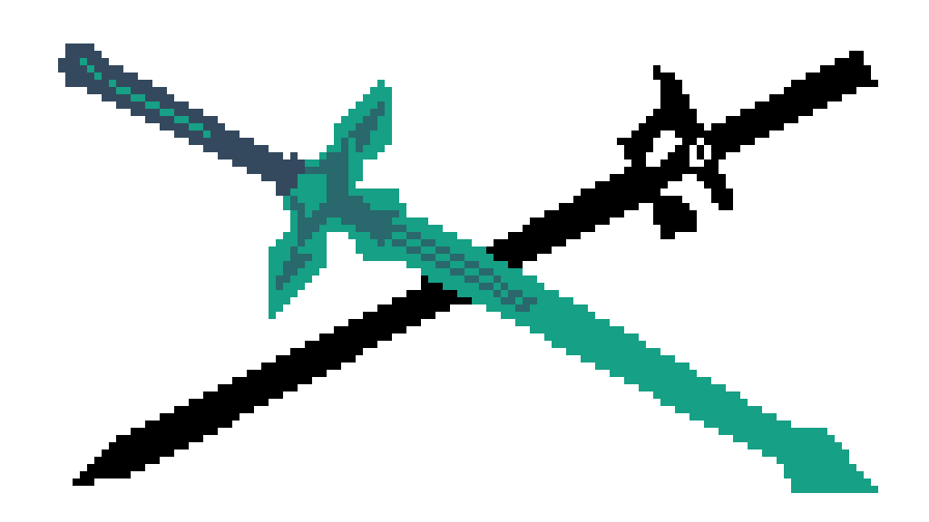 Pixilart - kirito's swords by Finalcrusher801