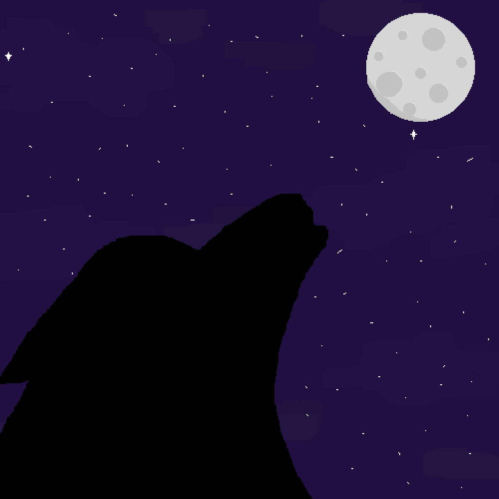Editing Wolf Howling at Moon - Free online pixel art drawing tool ...
